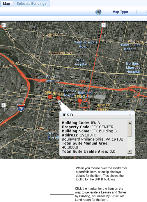 Manage Buildings/Structures/Land: Map View