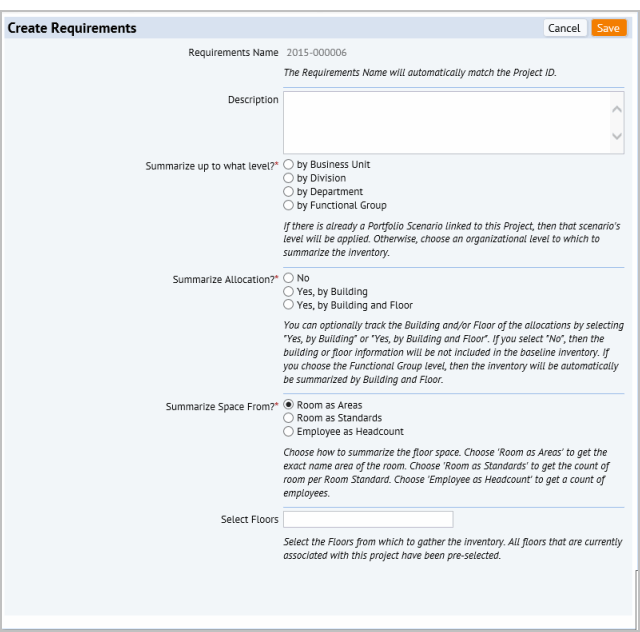 Creating Asset Requirements