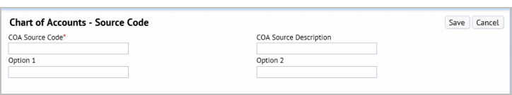 Defining Chart of Account Sources and Groupings