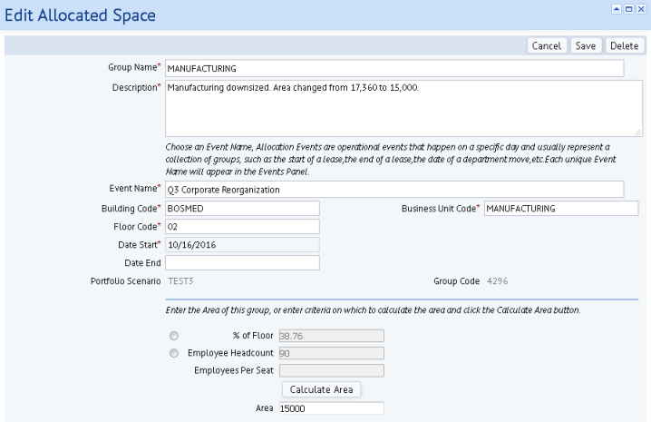 Edit an Allocation on a Stack Plan