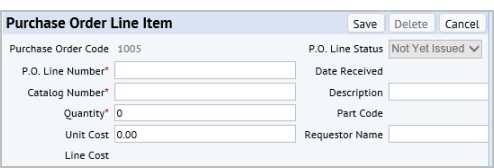 Manage Purchase Orders for Parts