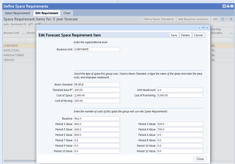Example 1: Plan for a Growth Forecast and Acquire New Space