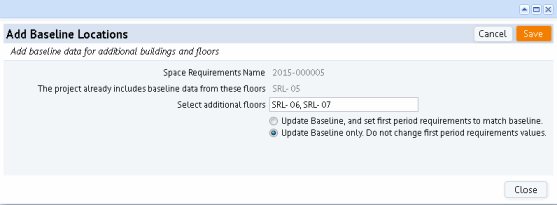 Add Locations to a Space Requirement