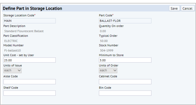 Manage Parts Inventory
