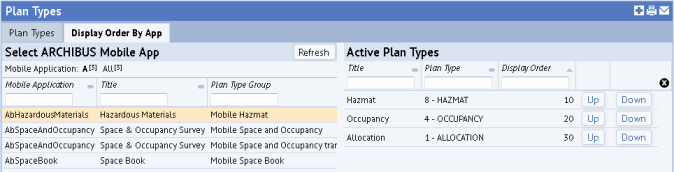 Setting the List of Plan Types for the Mobile Apps (Manage Plan Types task)