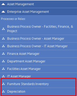 Accessing the Asset Portal Tasks from Asset Management and EAM
