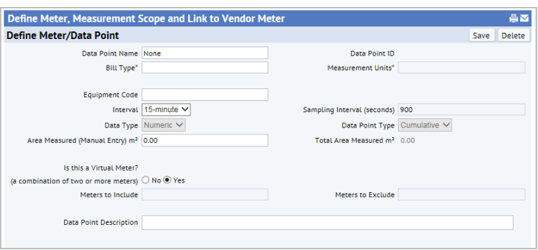 Defining Meters and Linking Them to Vendor Accounts