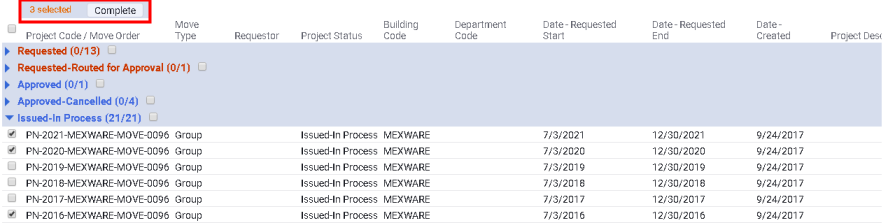 Complete and Close a Move Order