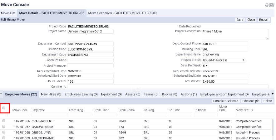 Complete and Close a Move Order