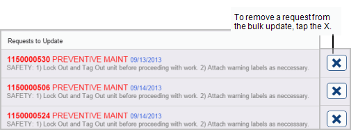 Update Work Requests with Actual Values from the Job