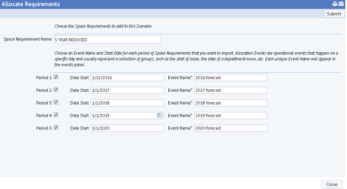 Example 2: Plan for a Growth Forecast Using Existing Space