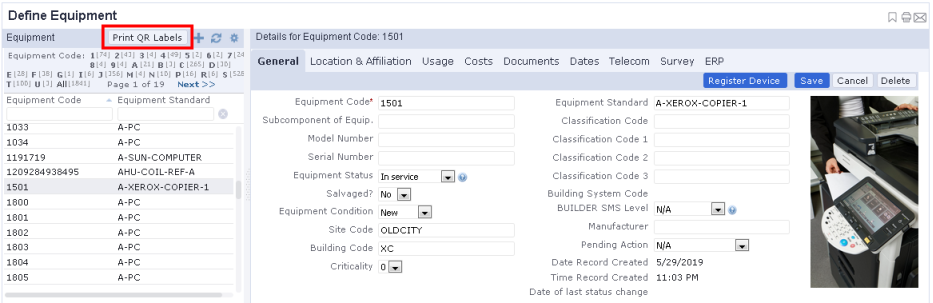 Define Equipment