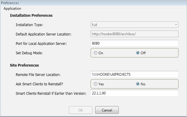 Application Preferences