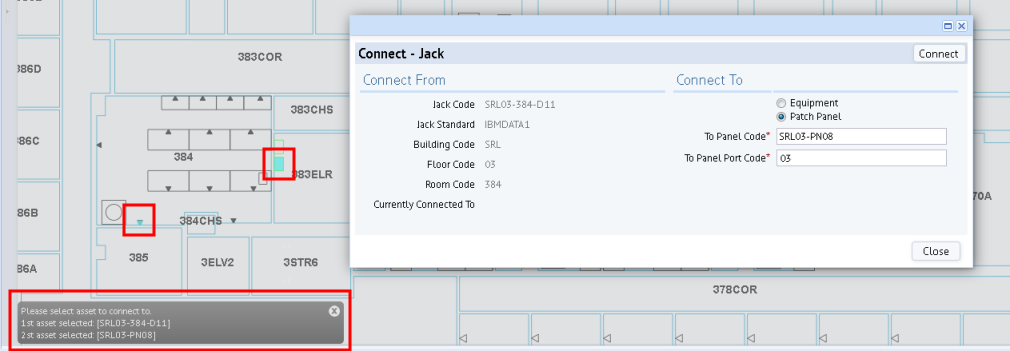Connect Telecom Assets Using the Floor Plan