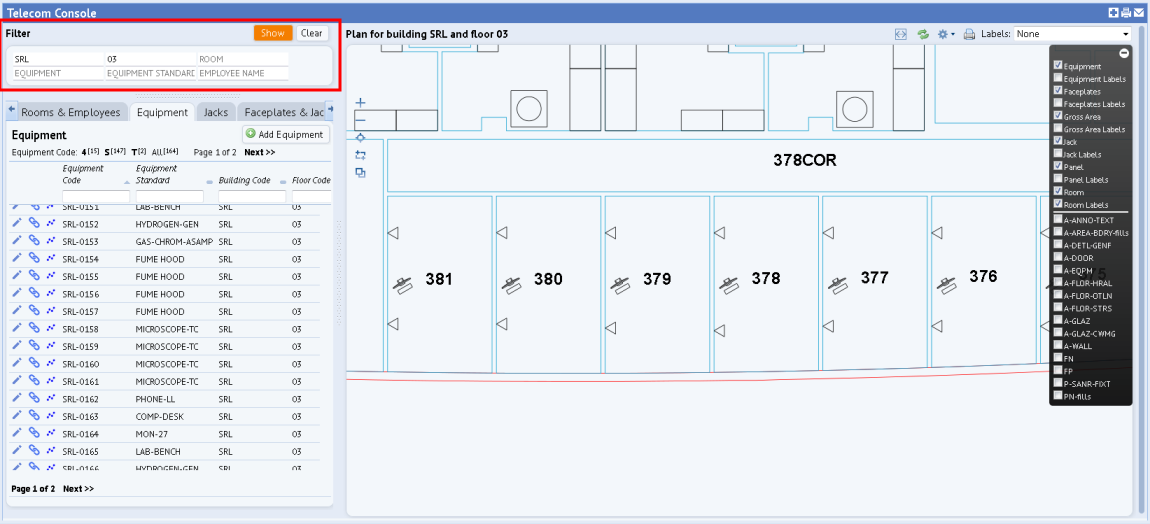 Working with Floor Plans in the Telecom Console