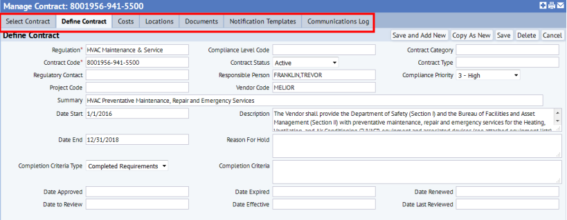 Add Notifications, Locations, Documents, Costs, and Communication Logs ...