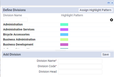 Define Divisions and Departments