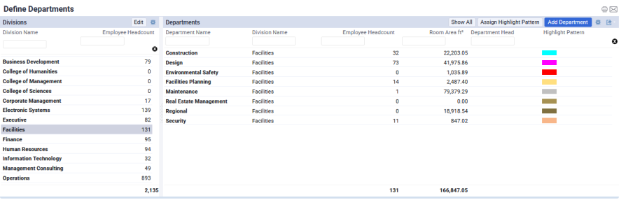 Define Divisions and Departments