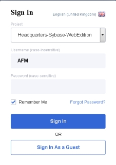 Signing in to Archibus Workplace