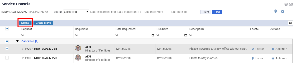 Manage Moves