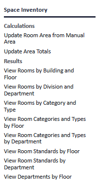 Report on Space Inventory