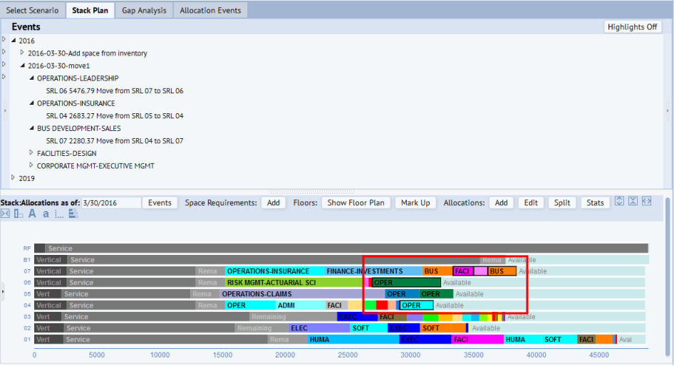 View Allocation Events and Allocations (the Events pane of the Stack ...
