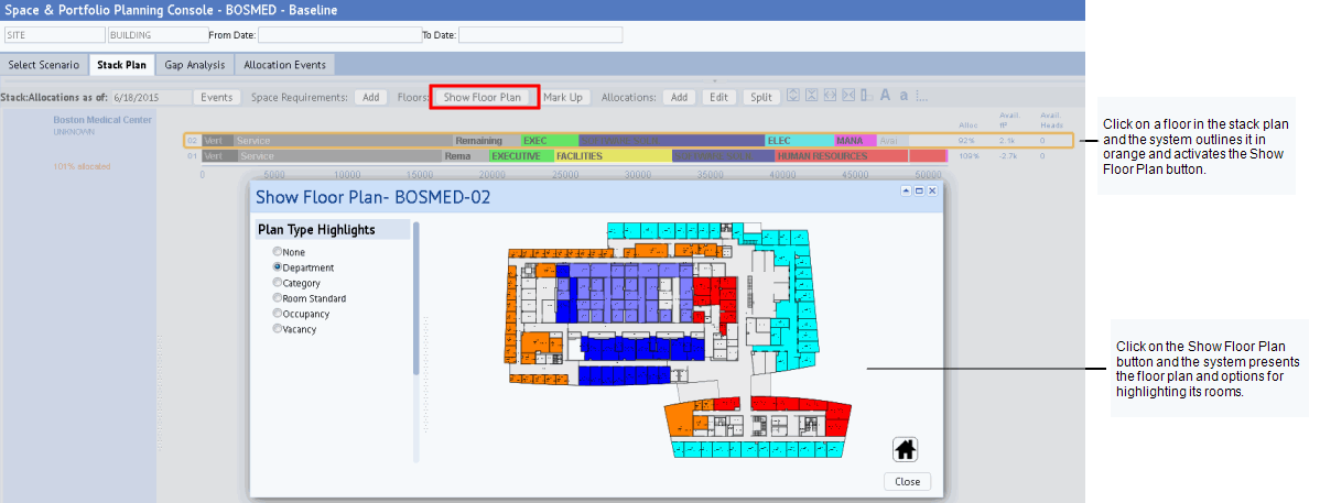 Display Stack Plans and Access Building and Floor Information (the ...
