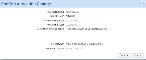 Moving Allocations on a Stack Plan