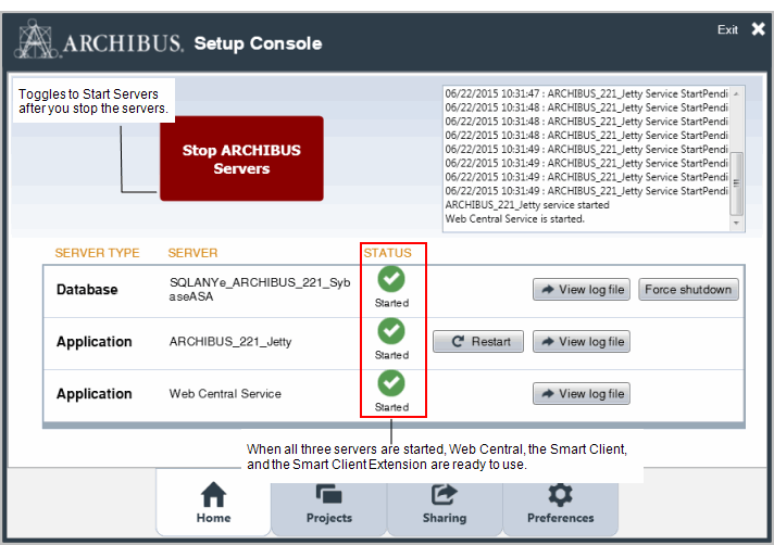 Starting and Stopping the Servers