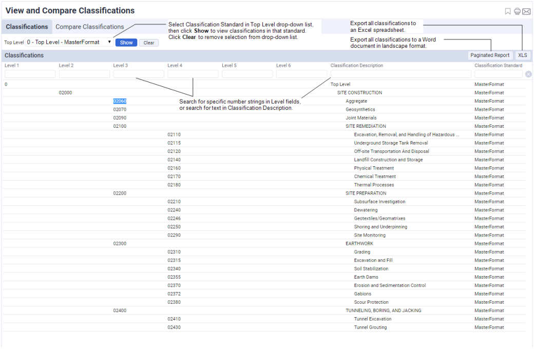 View and Compare Classifications
