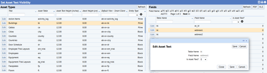 Set Asset Text Visibility and Height