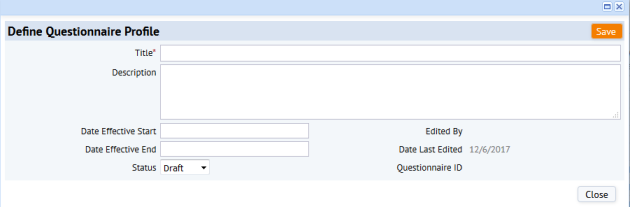 Define the Questionnaire Profile