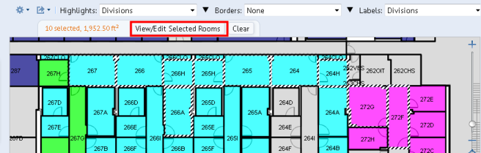 Select Rooms on the Floor Plan and View or Change their Properties