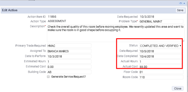 Complete and Close a Move Order