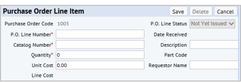 Manage Purchase Orders for Parts