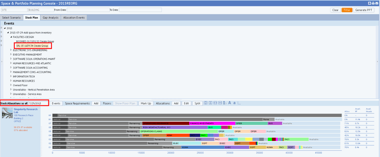 View Allocation Events and Allocations (the Events pane of the Stack ...