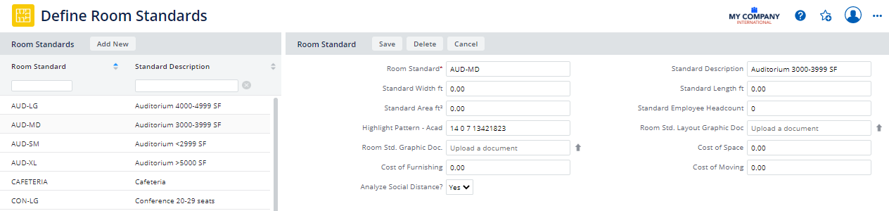 Define Room Standards