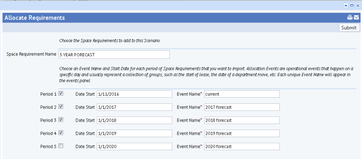 Example 1: Plan for a Growth Forecast and Acquire New Space