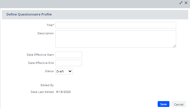 Define the Questionnaire Profile