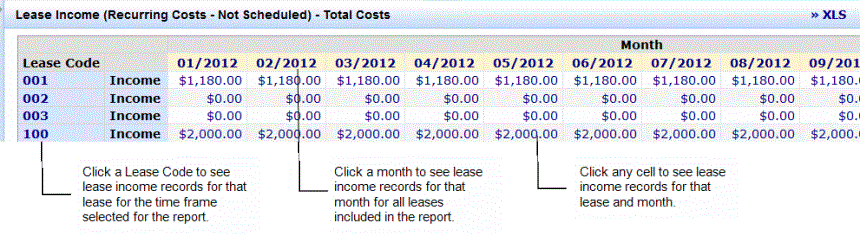 Lease Income (Monthly or Annual) Reports