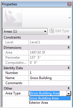 Create a Gross Building Area Plan and Area Boundaries (Internal Chargeback)