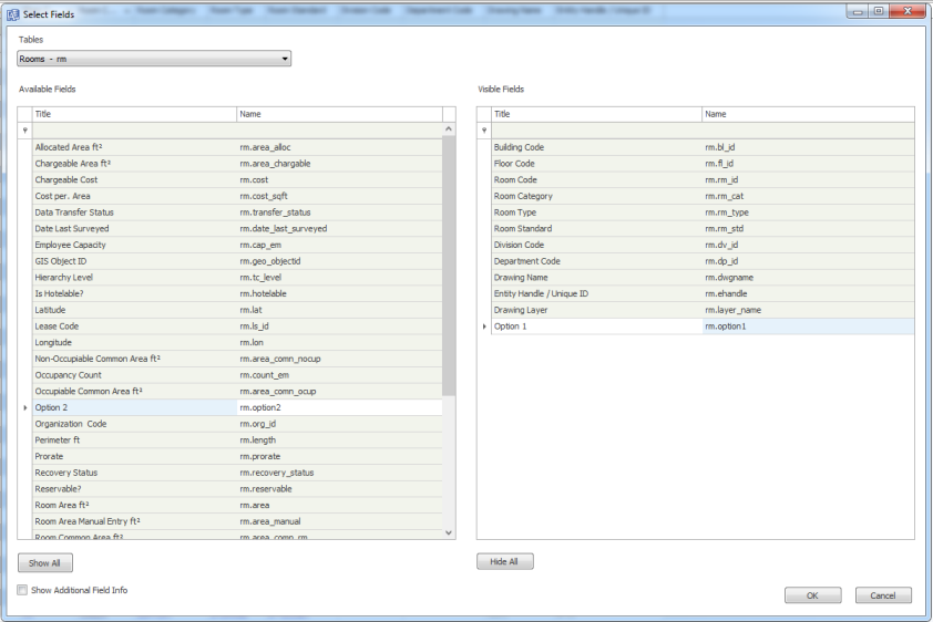Selecting the Fields to Display