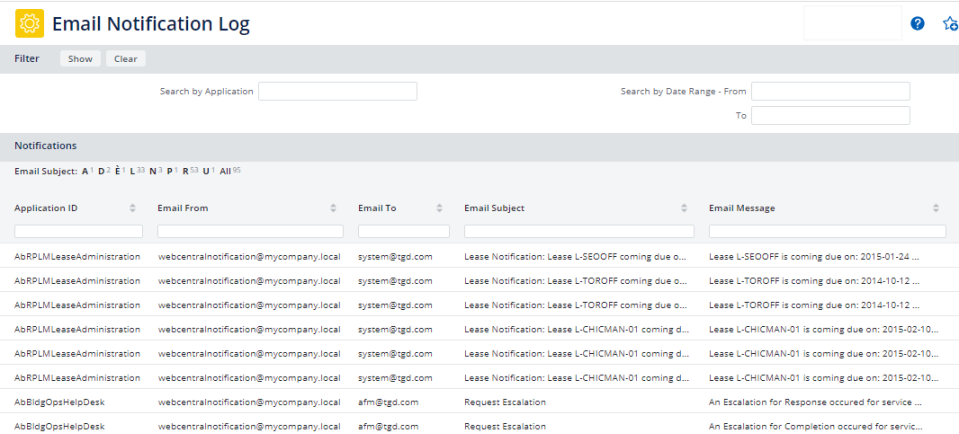 Email Notification Logs