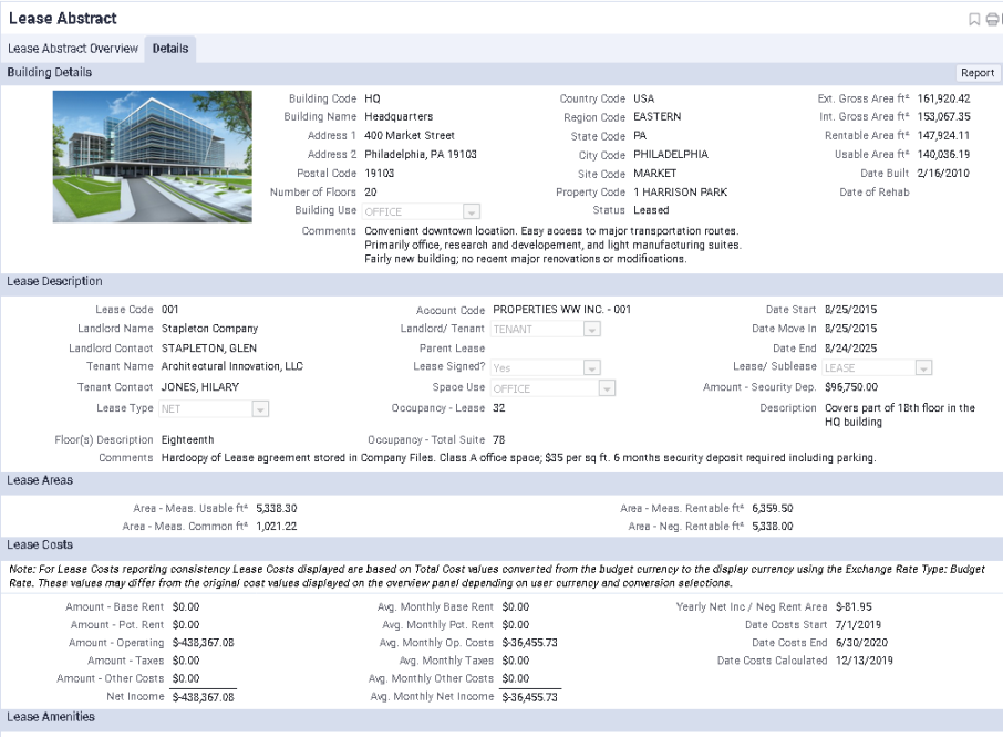 Lease Abstract Report