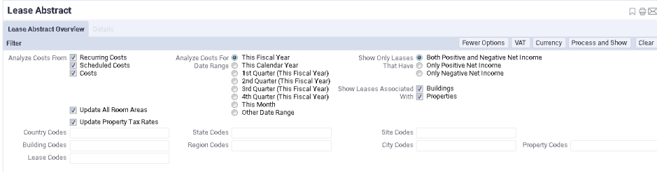Lease Abstract Report
