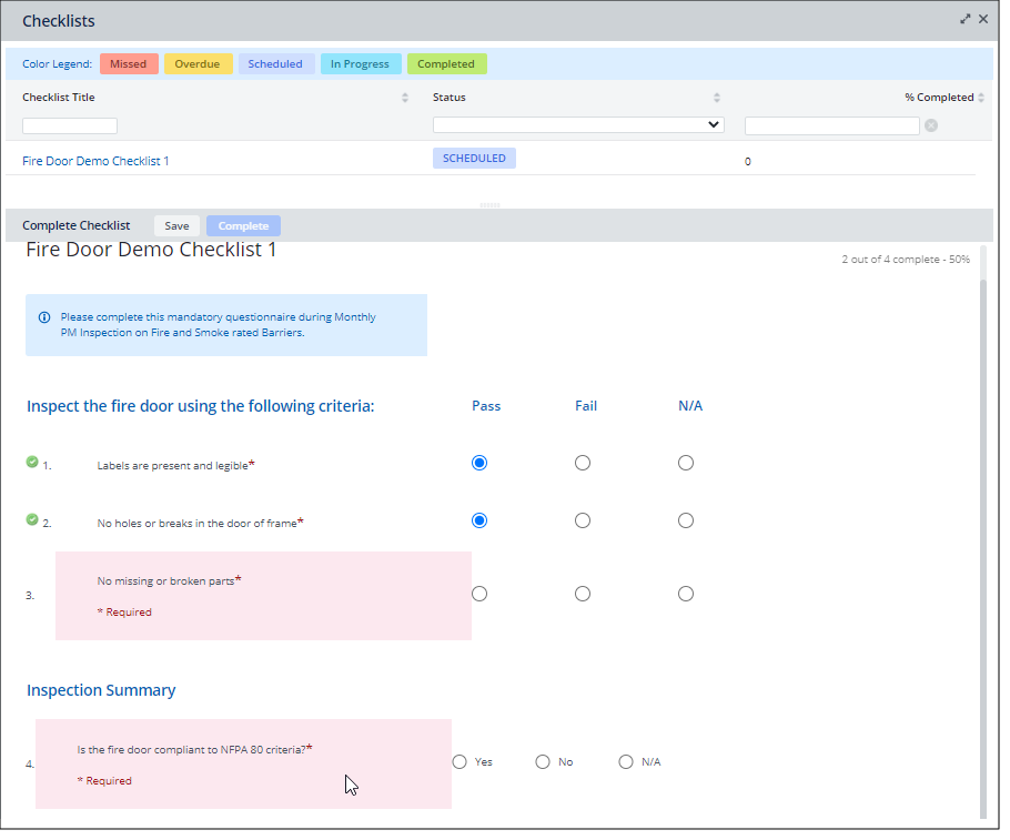 Craftsperson: Work with Maintenance Checklists using the Maintenance ...