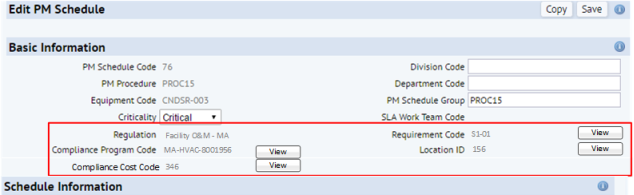 Defining PM Schedules