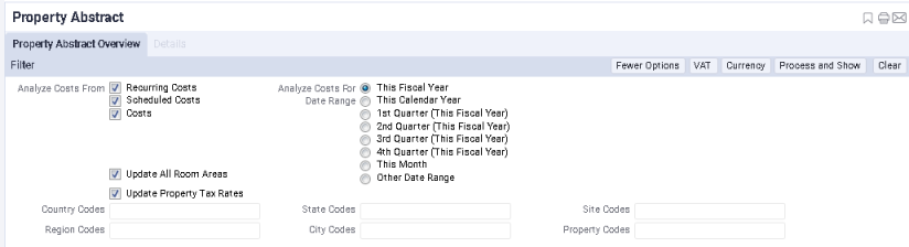 Property Abstract Report